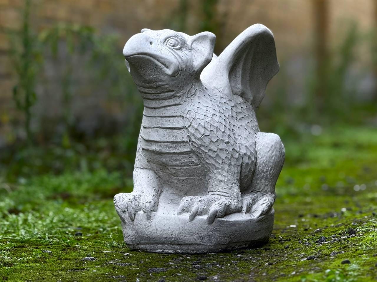 Concrete Dragon Statue Fantasy Garden Baby Dragon Sculpture Mythical ...