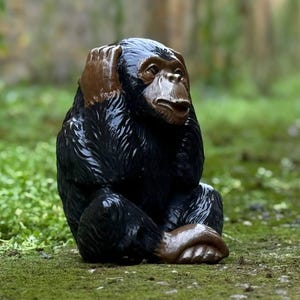 Outdoor Near No Evil Monkey Figurine Concrete Chimpanzee Garden and ...