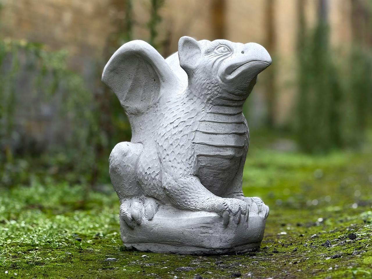 Concrete Dragon Statue Fantasy Garden Baby Dragon Sculpture Mythical ...