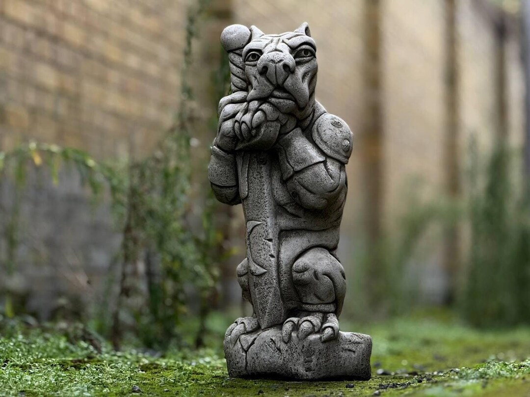 Medieval Gargoyle Warrior Statue Stone Gothic Protector Garden Guardian ...