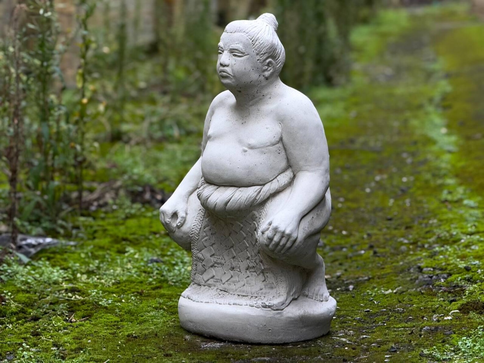 Stone Sumo Wrestler Statue Concrete Japanese Sculpture Outdoor Garden ...