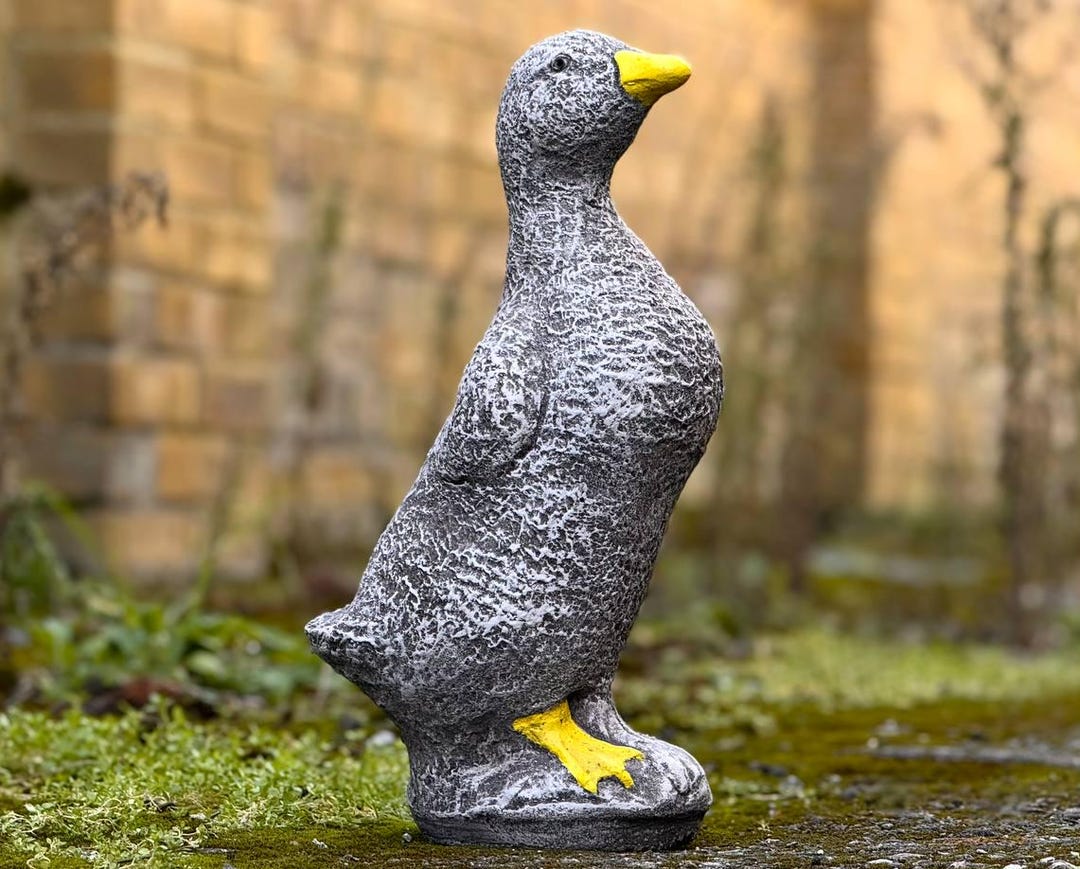 Stone Goose Statue Concrete Duck Figurine Cement Bird Sculpture Outdoor ...
