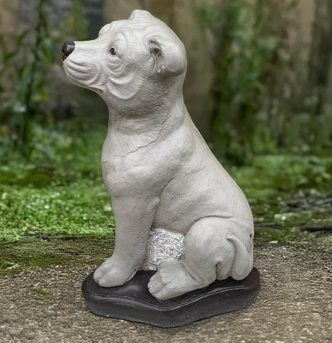 Unique Pitbull Statue Concrete Dog Sculpture Outdoor Pet Figure Stone ...
