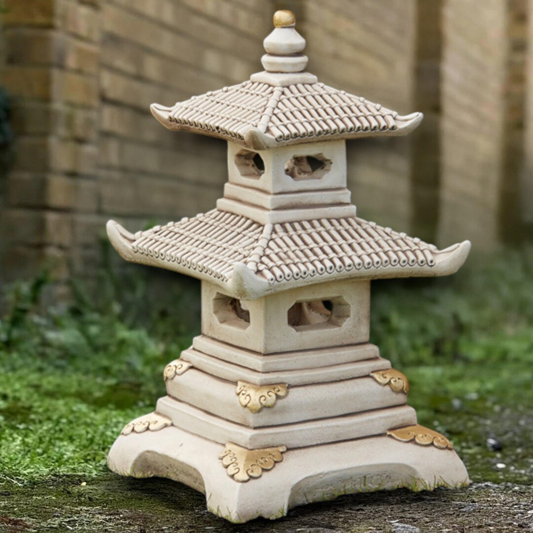 Large Lantern Pagoda Sculpture Concrete Lantern Pagoda Figurine Outdoor ...