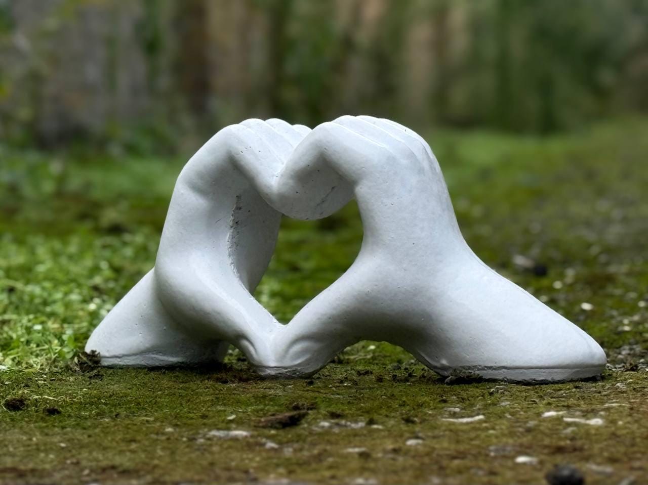 Unique Heart Hands Concrete Sculpture Handcrafted Cement Love Symbol ...