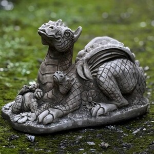Stone Dragon Family Garden Statue Concrete Dragon Decoration Outdoor ...