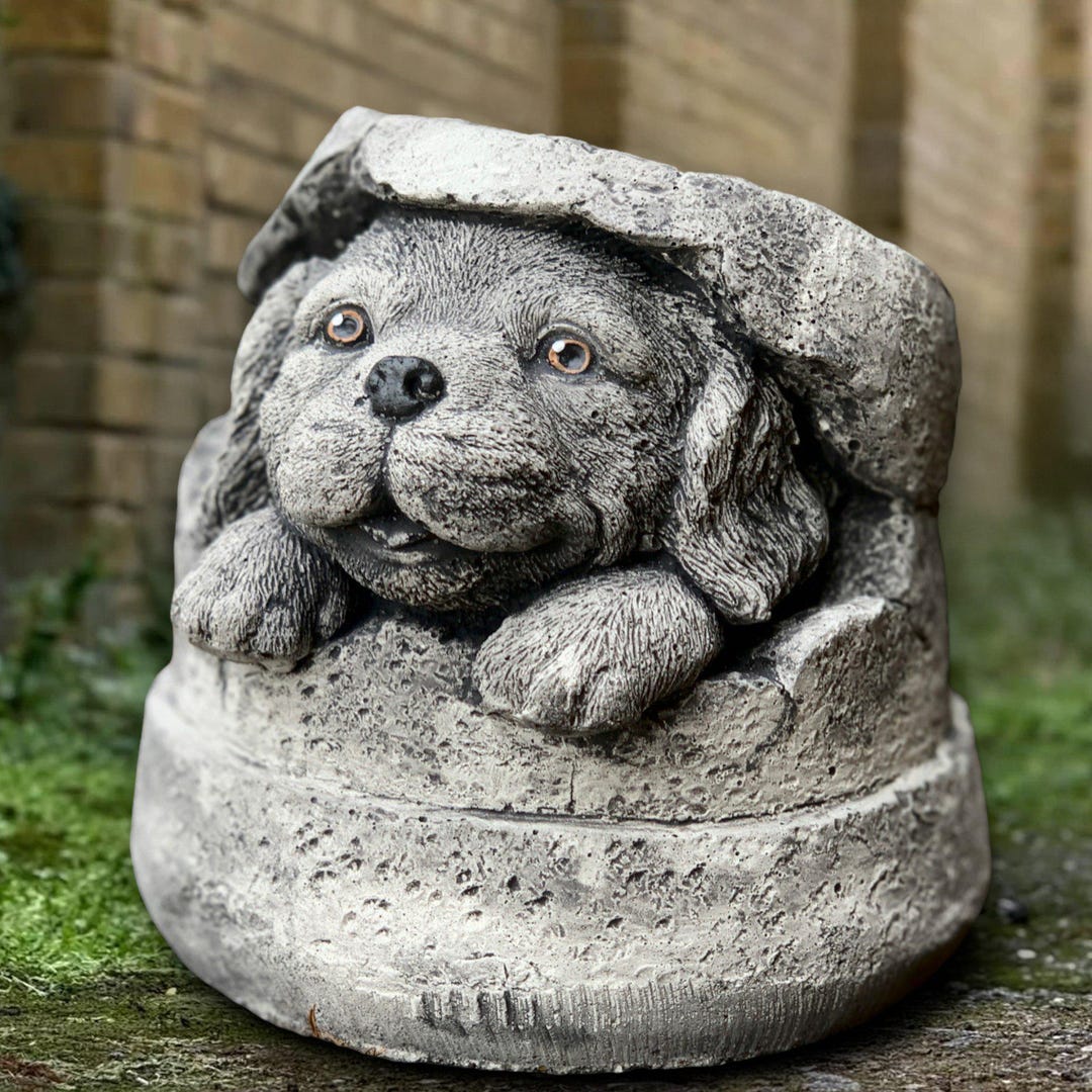 Concrete Cocker Spaniel Statue Stone Dog Figurine Cement Pet Sculpture ...