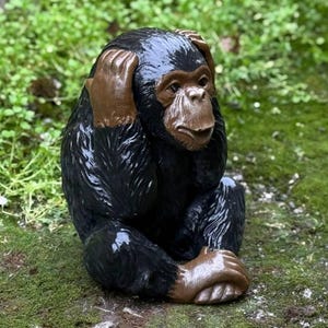 Outdoor Near No Evil Monkey Figurine Concrete Chimpanzee Garden and ...