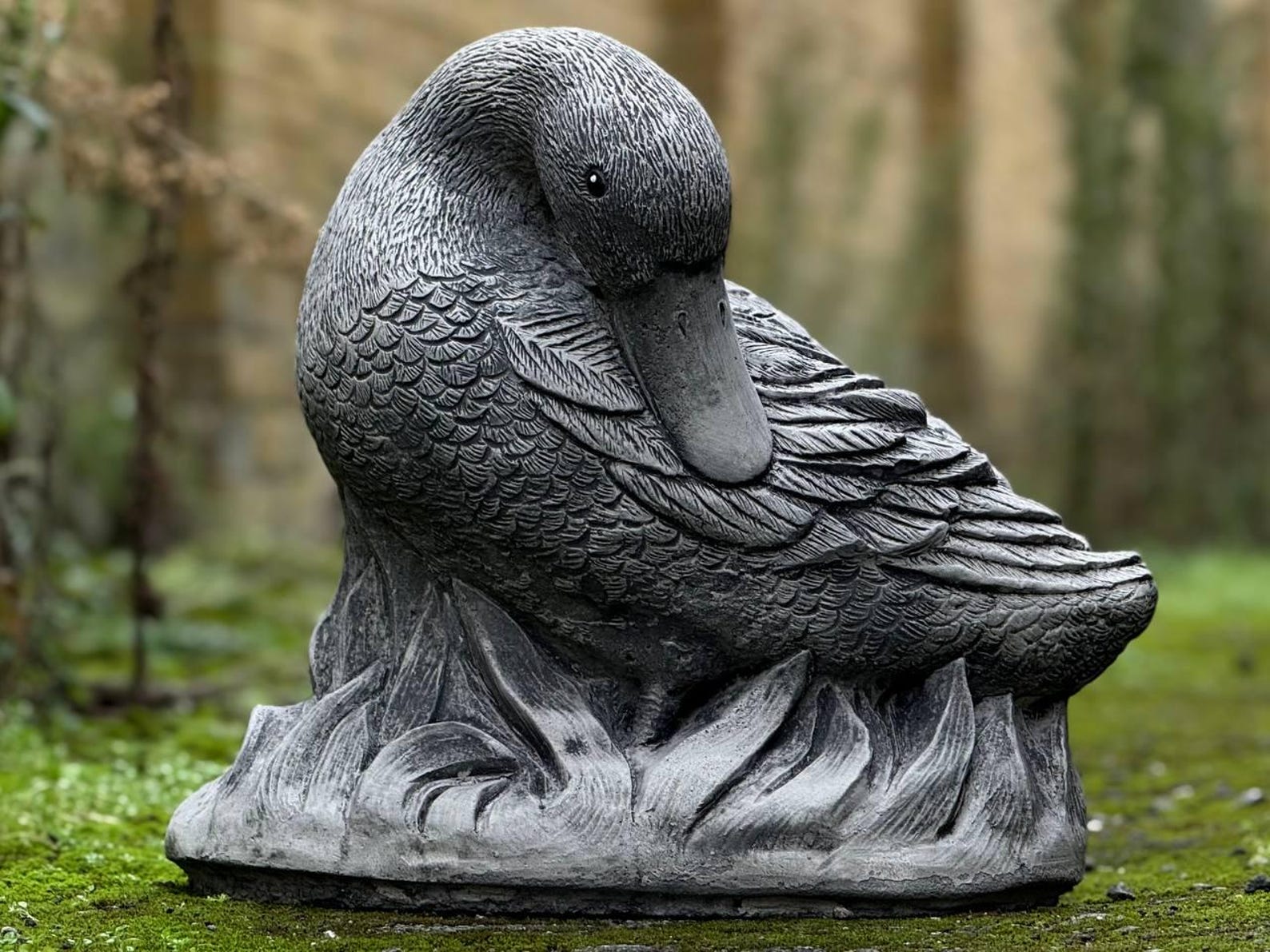 Garden Guck Sculpture Stone Goose Figurine Concrete Bird Statue Cement ...