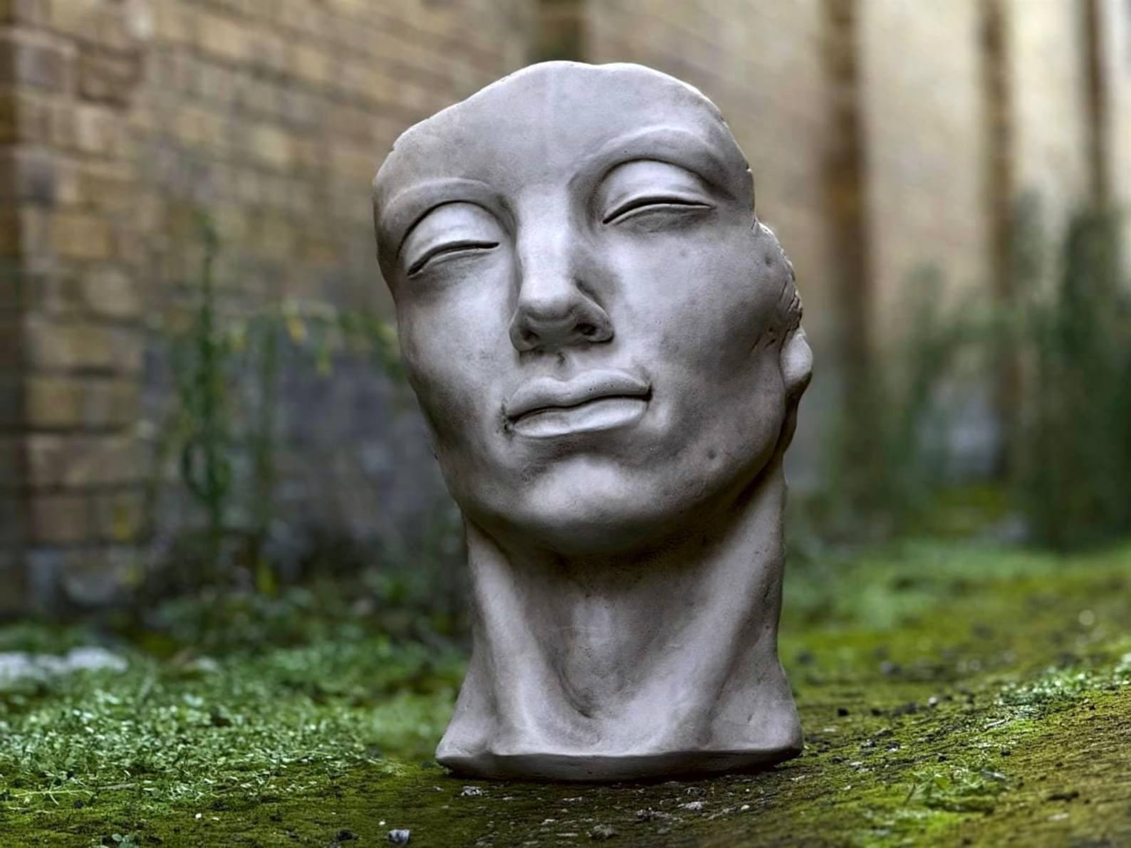 Large Modern Face Figurine Concrete Minimalist Head Sculpture Cement ...