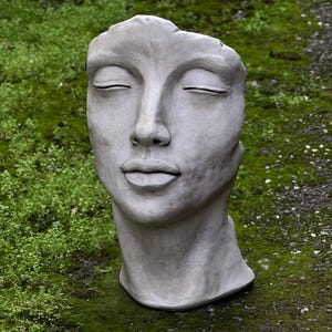 Massive Abstract Face Sculpture Modern Minimalist Head Statue Cement ...