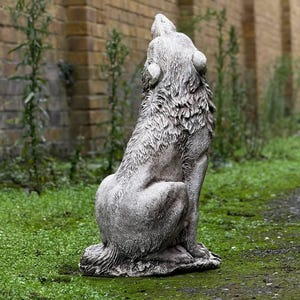 Large Howling Wolf Statue Cement Wolf Figurine Outdoor Cement Wolf ...