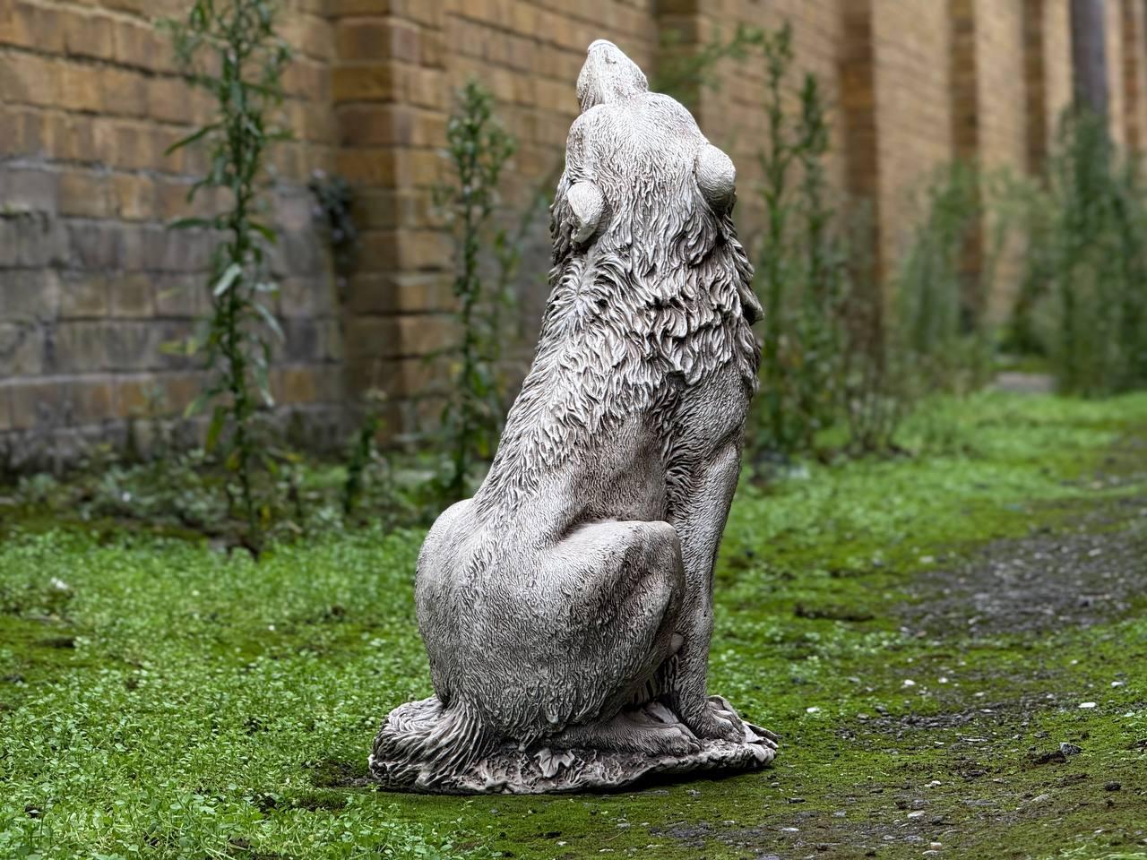 Large Howling Wolf Statue Cement Wolf Figurine Outdoor Cement Wolf ...