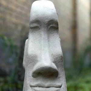 Outdoor Moai Face Concrete Statue Easter Island Inspired Garden Decor ...