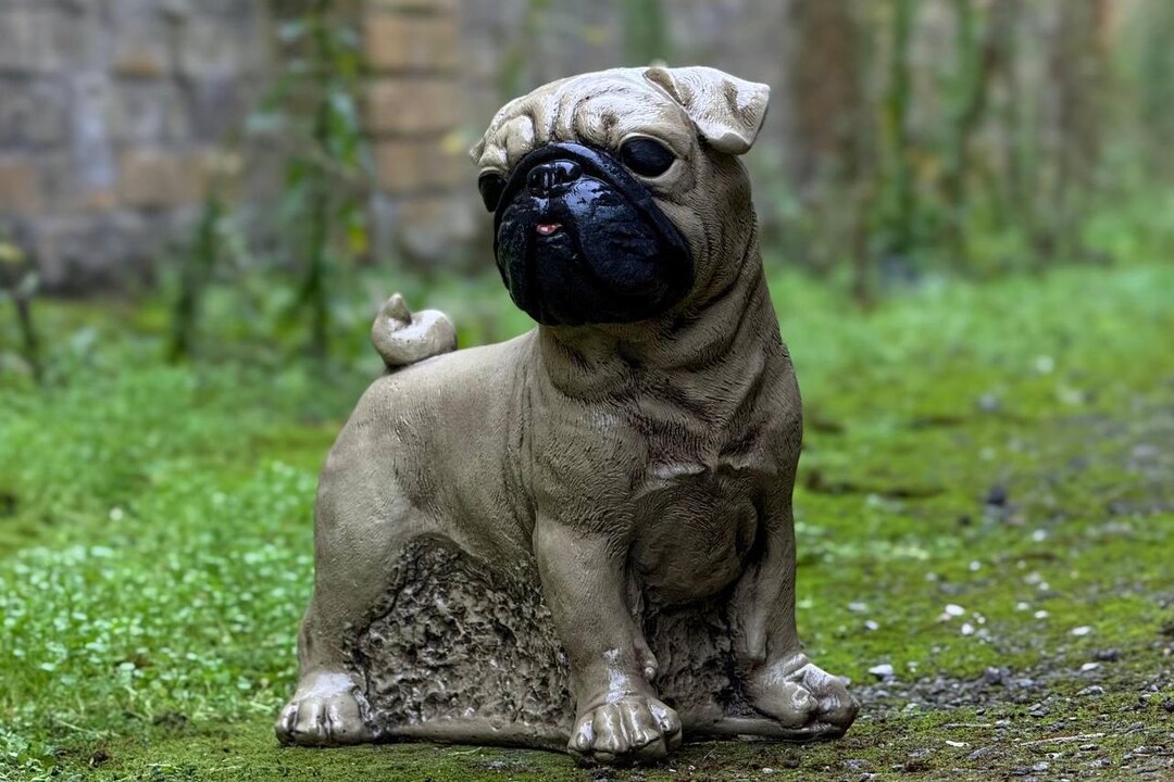 Garden French Bulldog Statue Stone Frenchie Sculpture Realistic Dog ...
