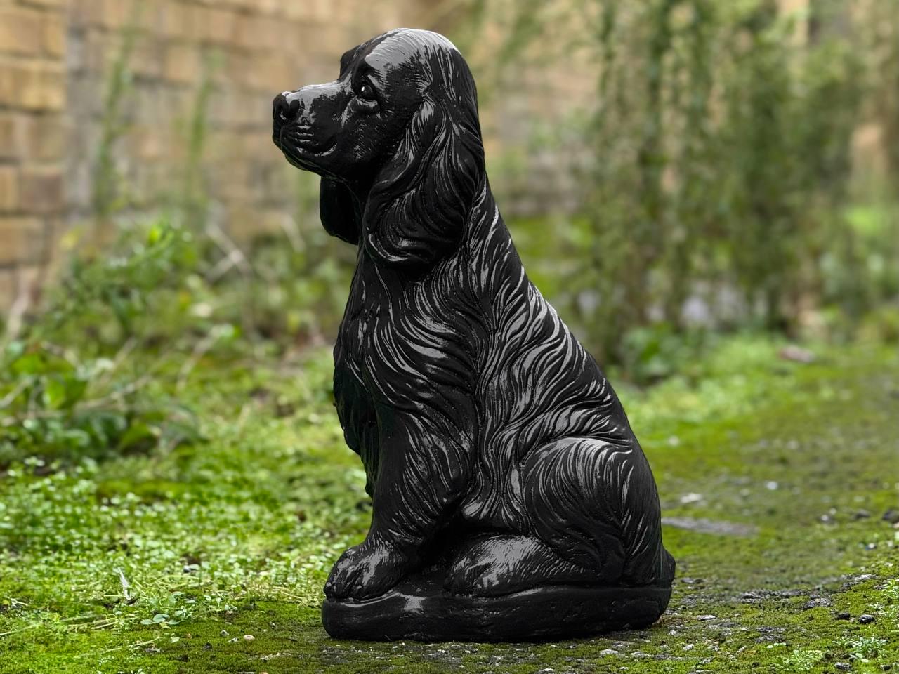 Garden Spaniel Dog Figurine Stone Memorial Cocker Spaniel Custom Dog ...