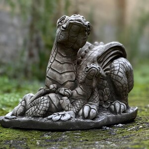 Stone Dragon Family Garden Statue Concrete Dragon Decoration Outdoor ...