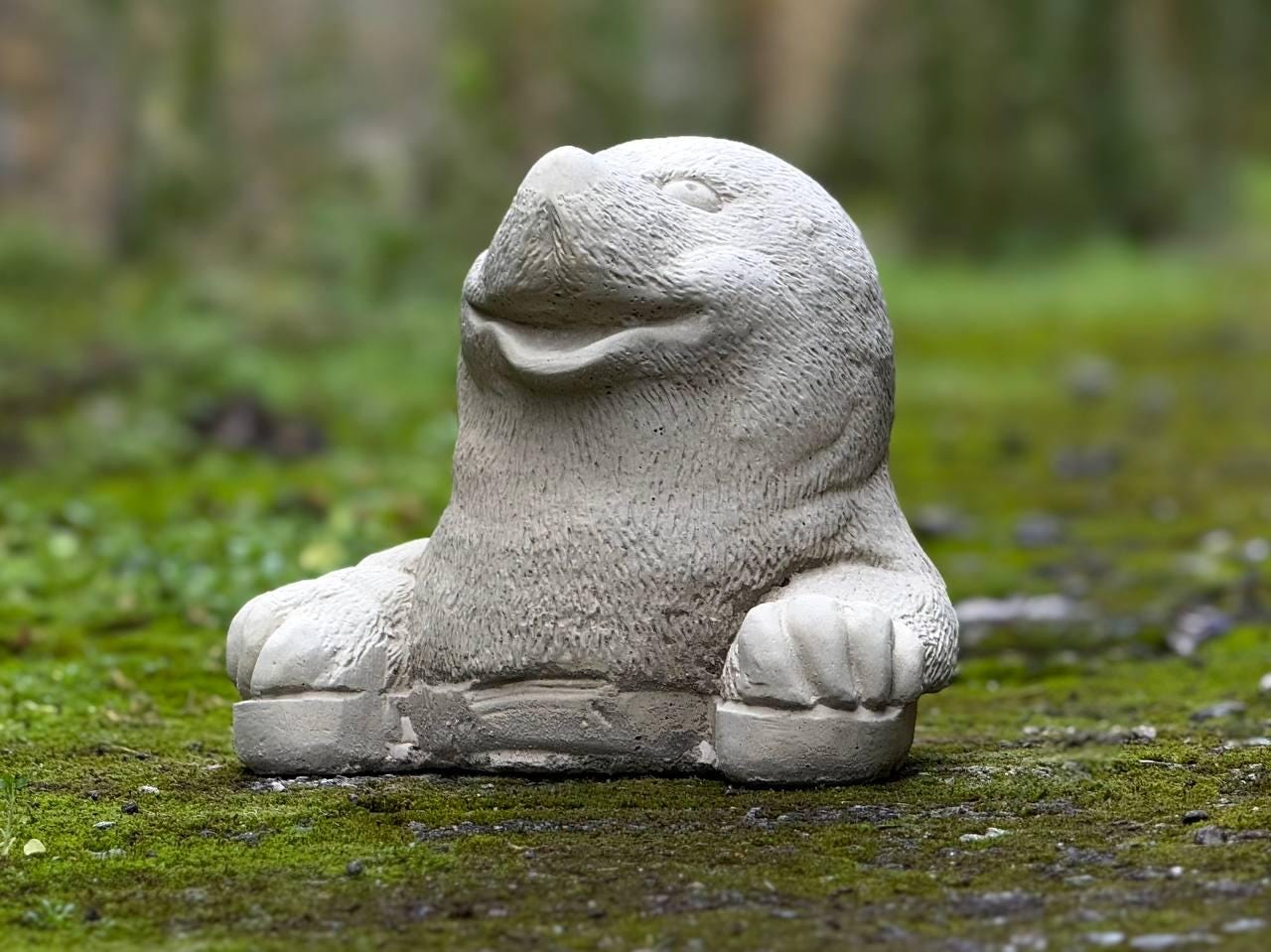 Concrete White Mole Figurine Handmade Mole the Ground Sculpture Cement ...