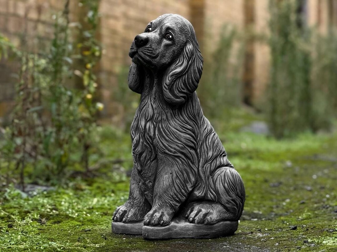 Outdoor Spaniel Dog Statue Cocker Spaniel Memorial Sculpture Custom Dog ...