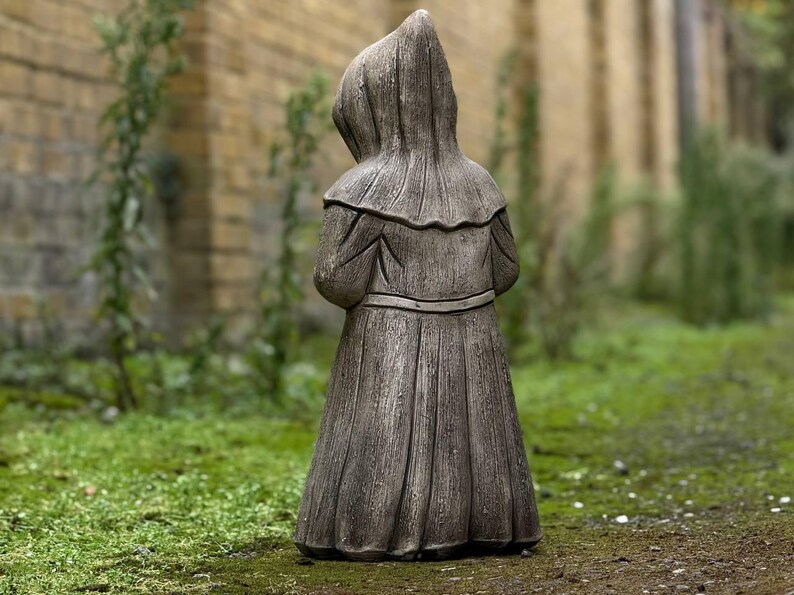 Medieval Monk With Sword Concrete Statue Cloaked Warrior Sculpture ...