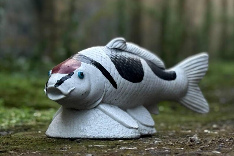 Concrete Koi Fish Statue Garden Pond Decoration Cement Fish Sculpture ...