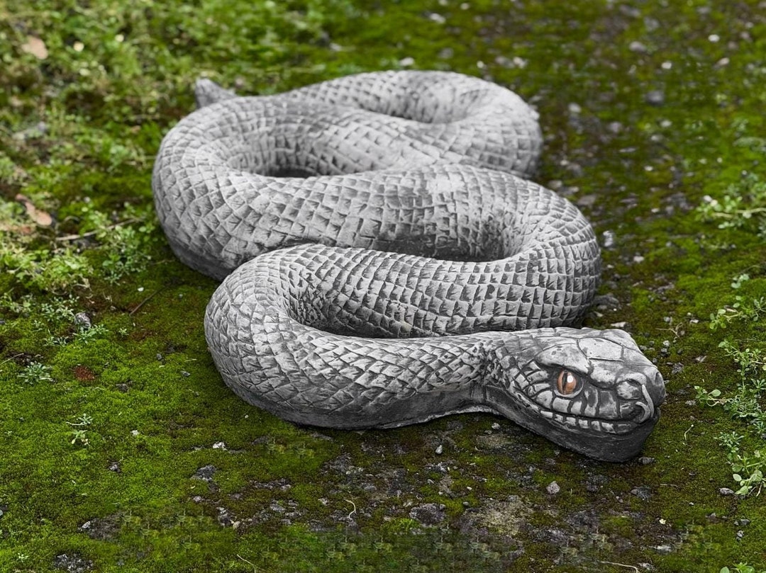 Garden Snake Figurine Stone Viper Sculpture Concrete Serpent Statue ...