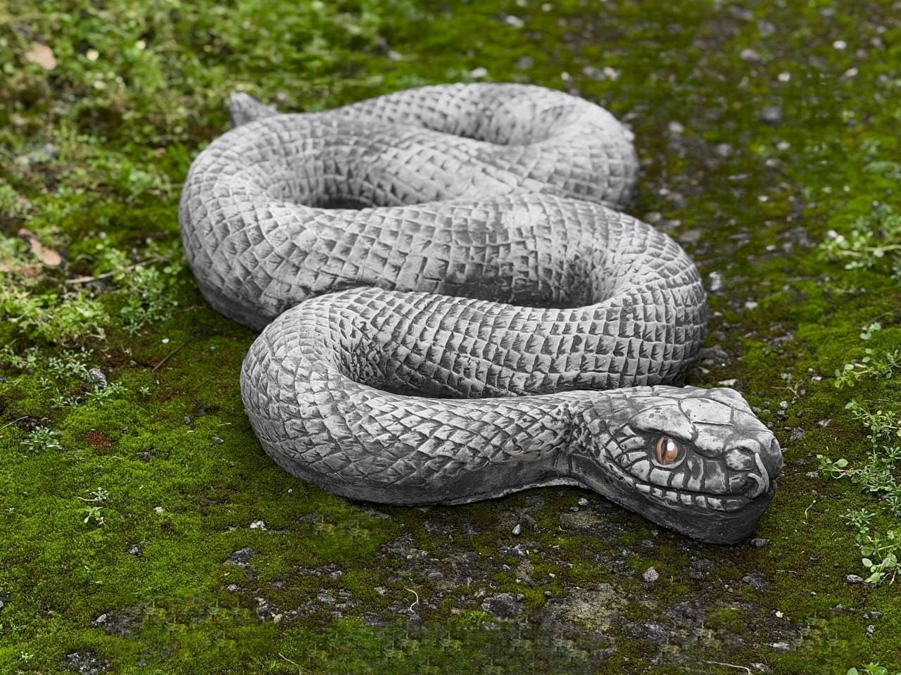 Garden Snake Figurine Stone Viper Sculpture Concrete Serpent Statue ...