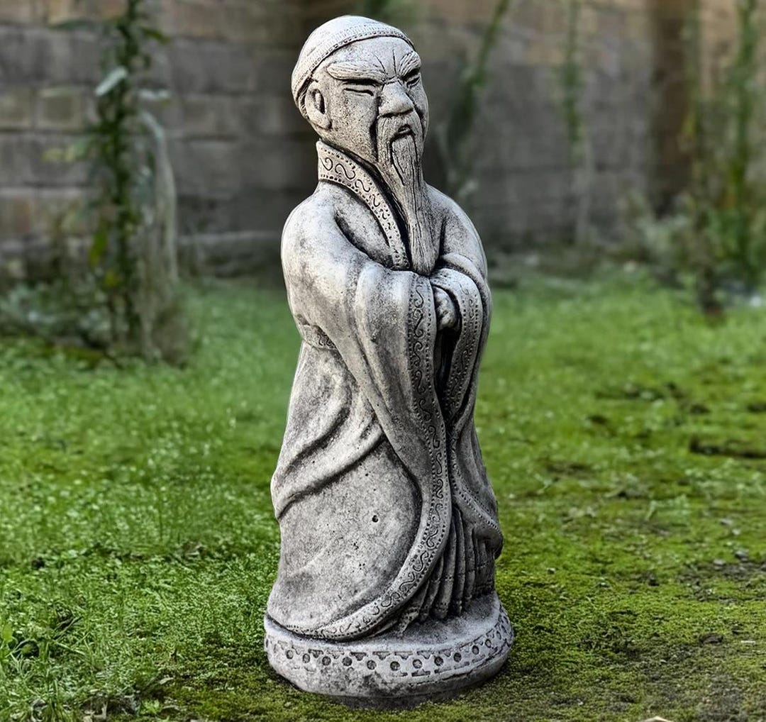 Outdoor Chinese Man Sculpture Concrete Chinese Wise Elder Statue Stone ...