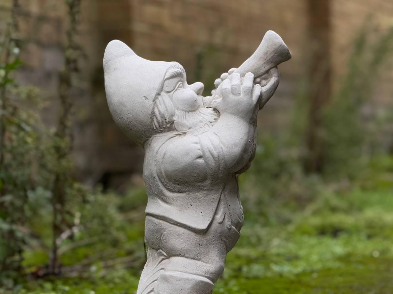 Stone Gnome With Musical Instrument Sculpture Concrete Musician Decor ...