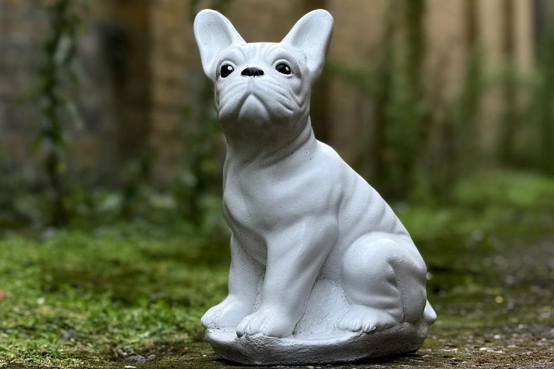 Realistic French Bulldog Sculpture Stone Frenchie Sculpture Memorial ...