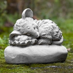 Outdoor Sleeping Mouse Statue Cement Rodent Sculpture Concrete Garden ...