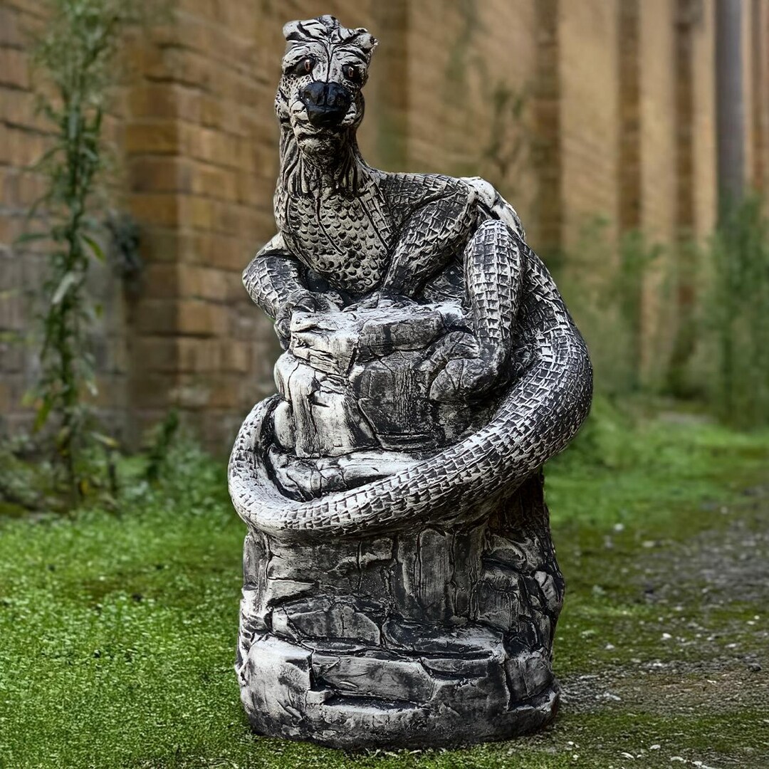 Mythical Large Dragon Sculpture Stone Garden Dragon Figurine Concrete ...