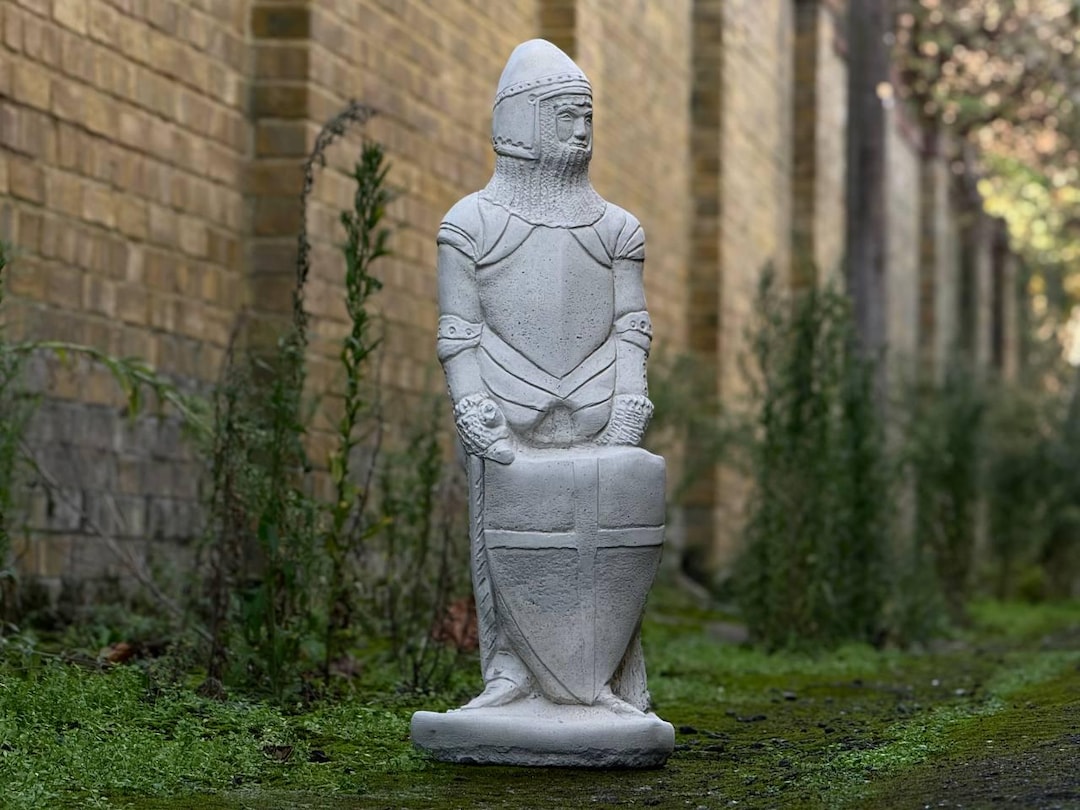 Medieval Knight Statue Concrete Knight Decor Garden Warrior Sculpture ...