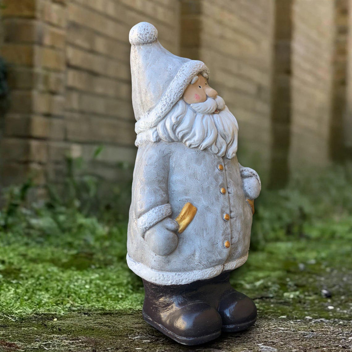 Concrete Santa Claus Statue Stone Christmas Santa Sculpture Outdoor ...