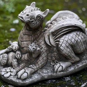 Stone Dragon Family Garden Statue Concrete Dragon Decoration Outdoor ...