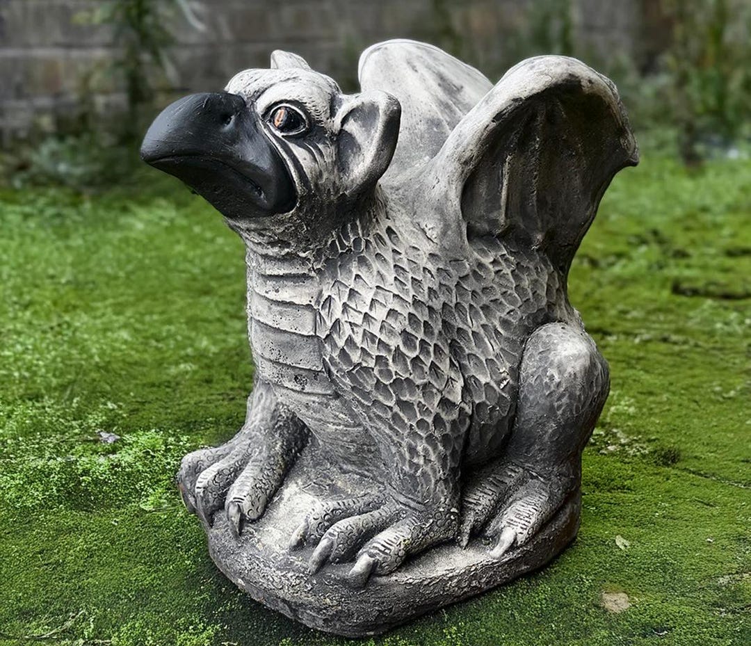 Large Dragon Statue Stone Gothic Dragon Sculpture Outdoor Mythical ...