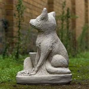 Outdoor Baby Fox Statue Concrete Fox Sculpture Stone Fox Figurine ...