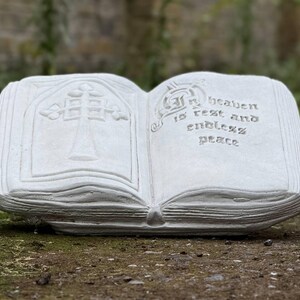 Memorial Book Statue With Engraved 'in Heaven' Message Concrete Garden ...