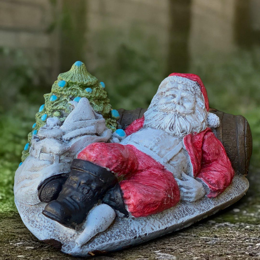 Laying Santa Claus Sculpture Concrete Saint Nicholas Figure Outdoor ...