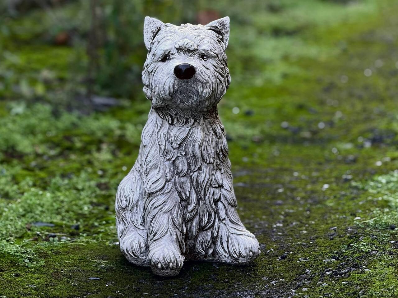 Fantasy West Highland Terrier Statue Concrete Westie Dog Sculpture ...