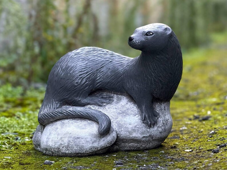 Unique Otter Figurine Concrete Otter Sculpture Cement Wildlife ...