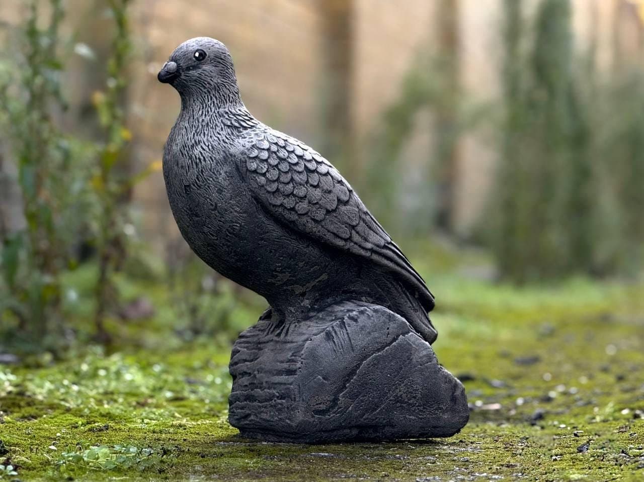 Concrete Dove Garden Statue Realistic Bird Sculpture Outdoor Farmhouse ...