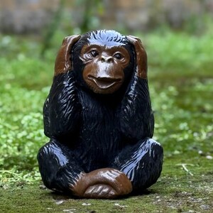 Outdoor Near No Evil Monkey Figurine Concrete Chimpanzee Garden and ...