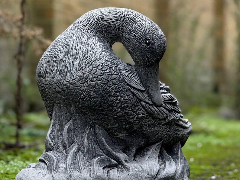 Garden Guck Sculpture Stone Goose Figurine Concrete Bird Statue Cement ...