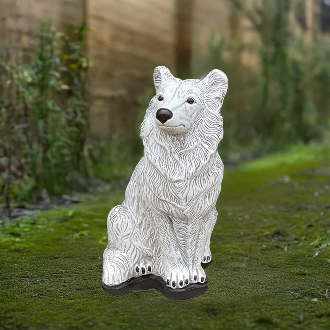Garden Collie Dog Statue Concrete Dog Figurine Memorial Collie ...
