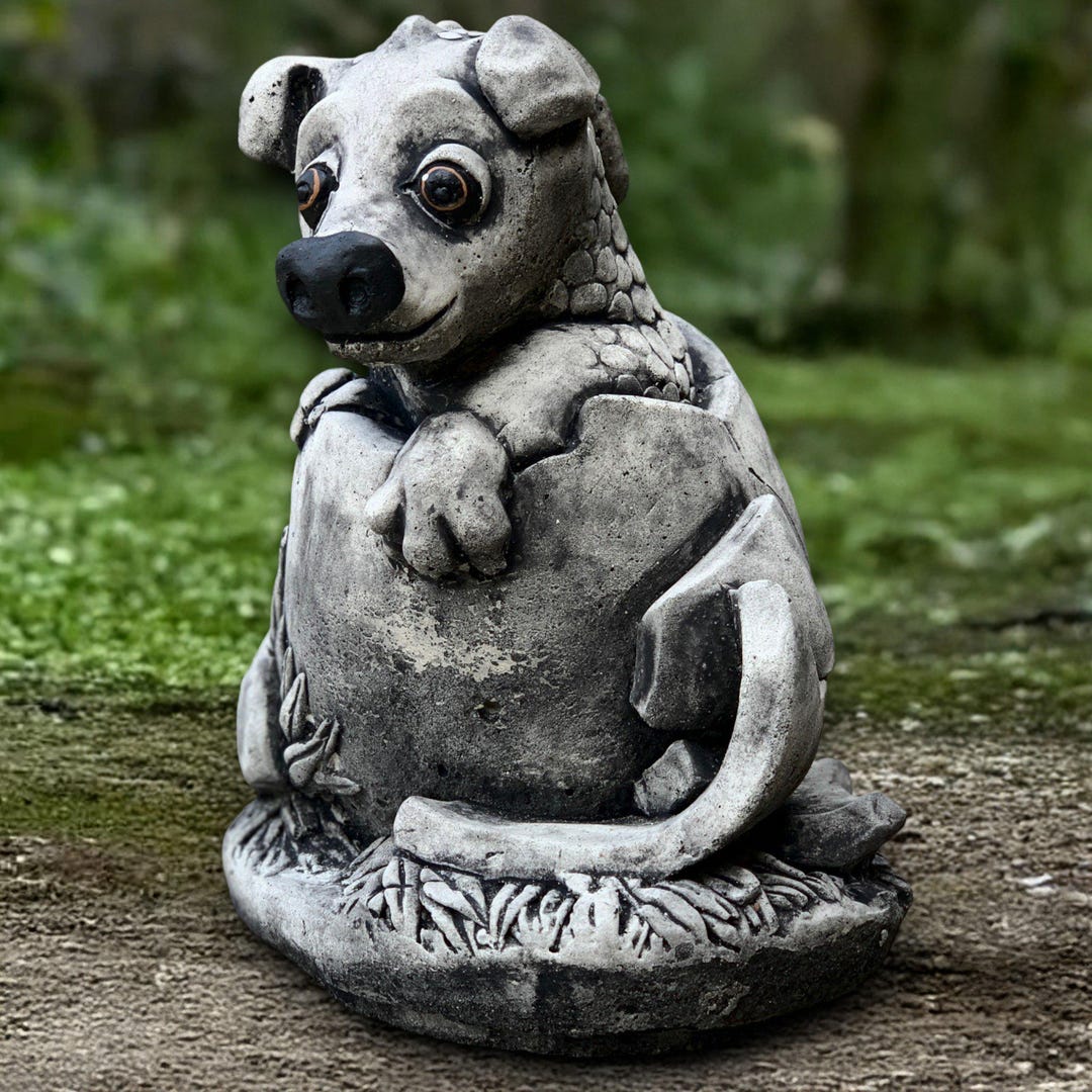Stone Dragon Sculpture Cement Baby Dragon Statue Garden Animal Decor ...