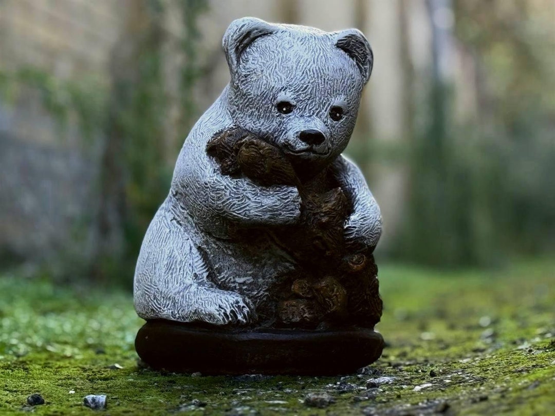 Concrete Bear Hug Statue Adorable Garden and Home Decoration Cement ...