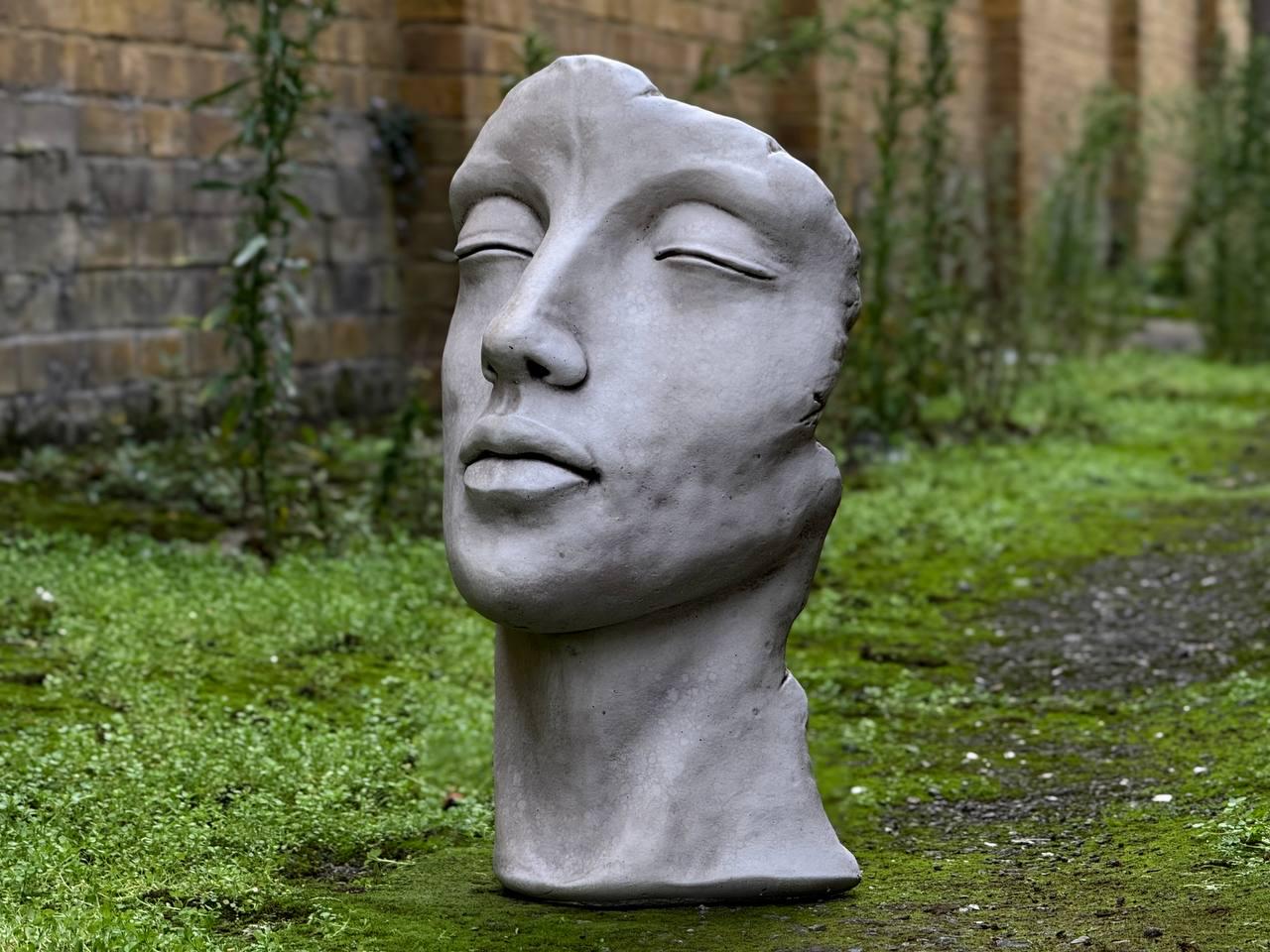 Massive Abstract Face Sculpture Modern Minimalist Head Statue Cement ...
