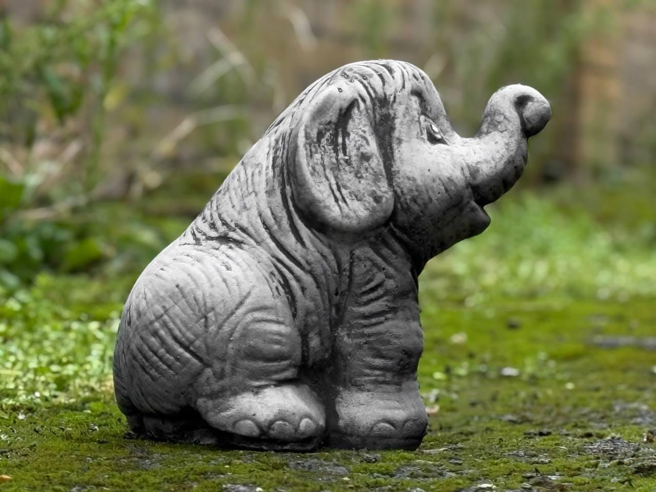 Concrete Elephant Figurine Stone Elephant Sculpture Outdoor Wildlife ...