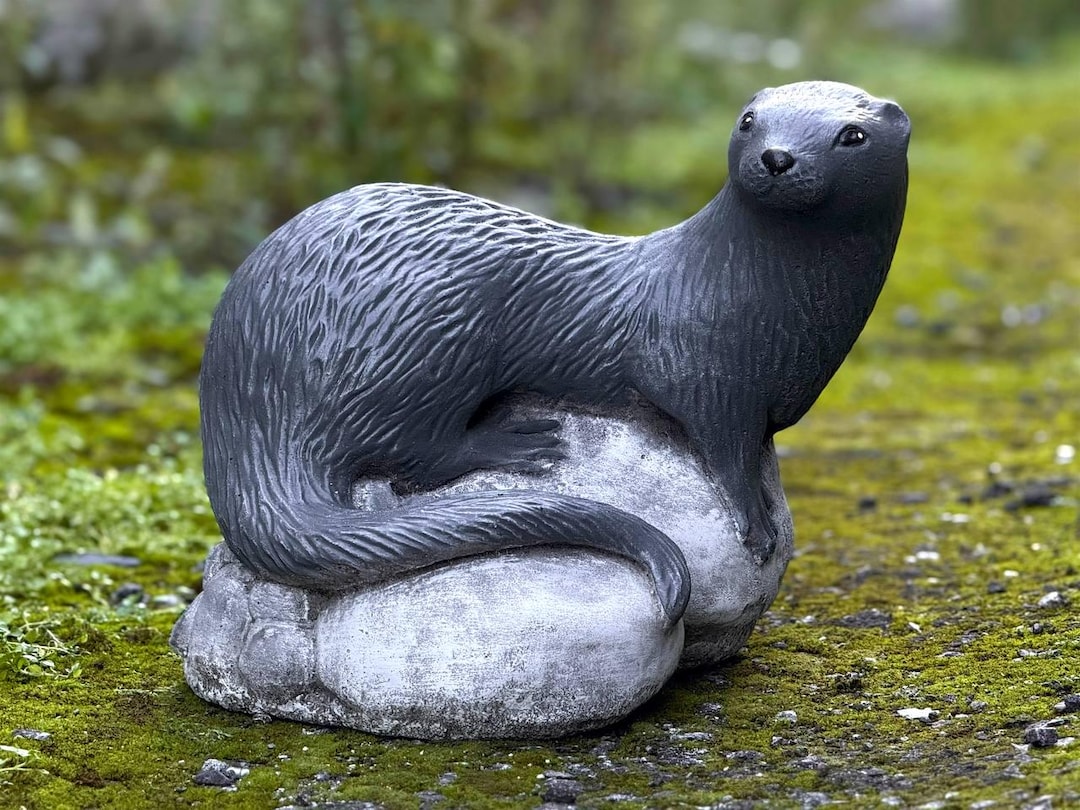 Unique Otter Figurine Concrete Otter Sculpture Cement Wildlife ...